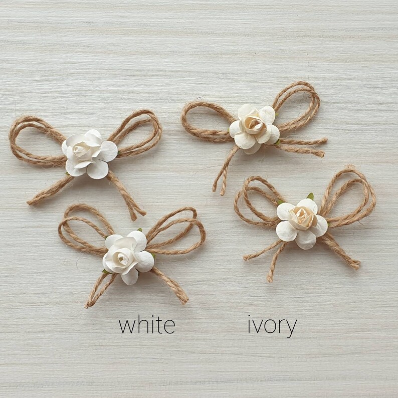 15/20/30/40/50 Jute Twine Mini Bows Applique Embellishments - Etsy