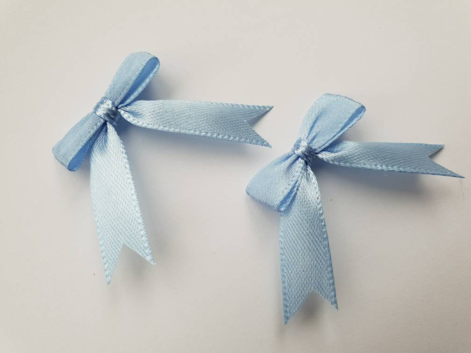 Baby Blue Mini Satin Ribbon Bows Applique Embellishments Wedding ...
