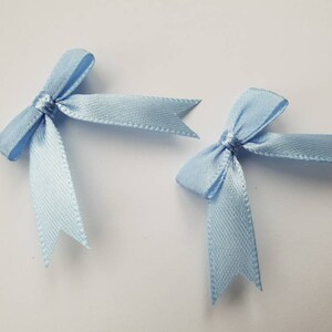 Baby Blue Mini Satin Ribbon Bows Applique Embellishments Wedding ...