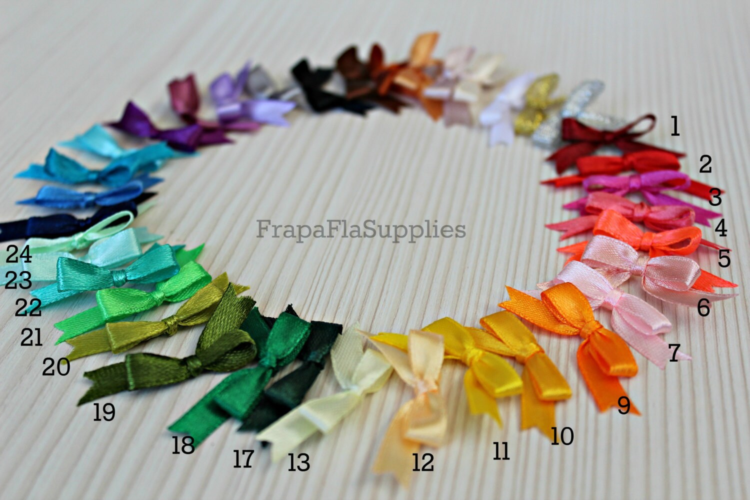 50/100/200 Mini Satin Ribbon Bows Applique Embellishments Wedding ...