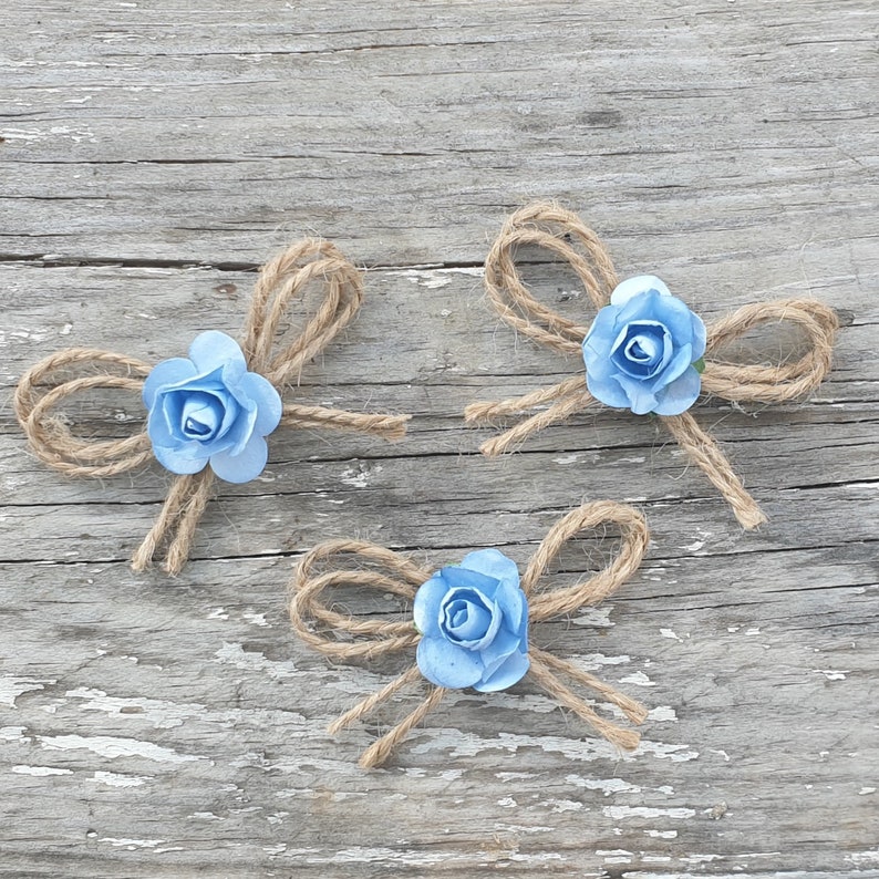 Jute Twine Mini Bows With Paper Flowers Wedding Decoration - Etsy