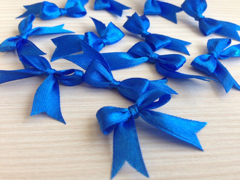 50/100 Royal Blue Mini 9mm Satin Ribbon Bows Applique - Etsy