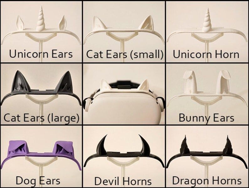 Meta oculus Quest 2 Custom VR Accessories: Cat Ears, Unicorn Horn ...