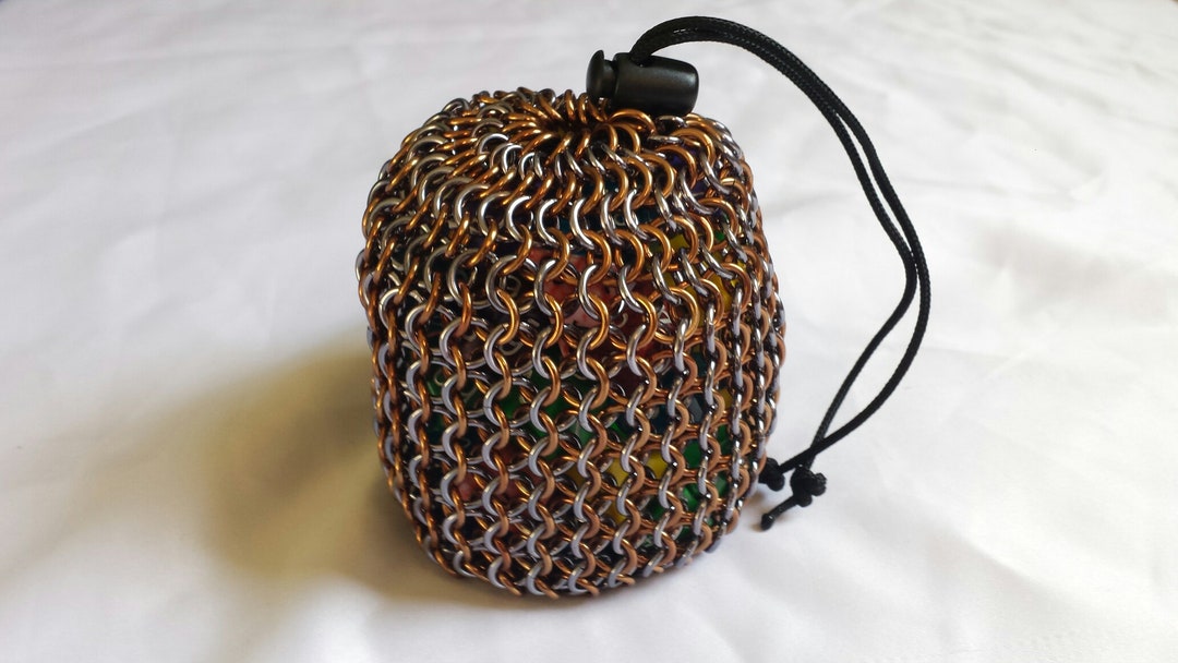 Black Ice and Bronze Chainmail Dice Bag - Large - Etsy