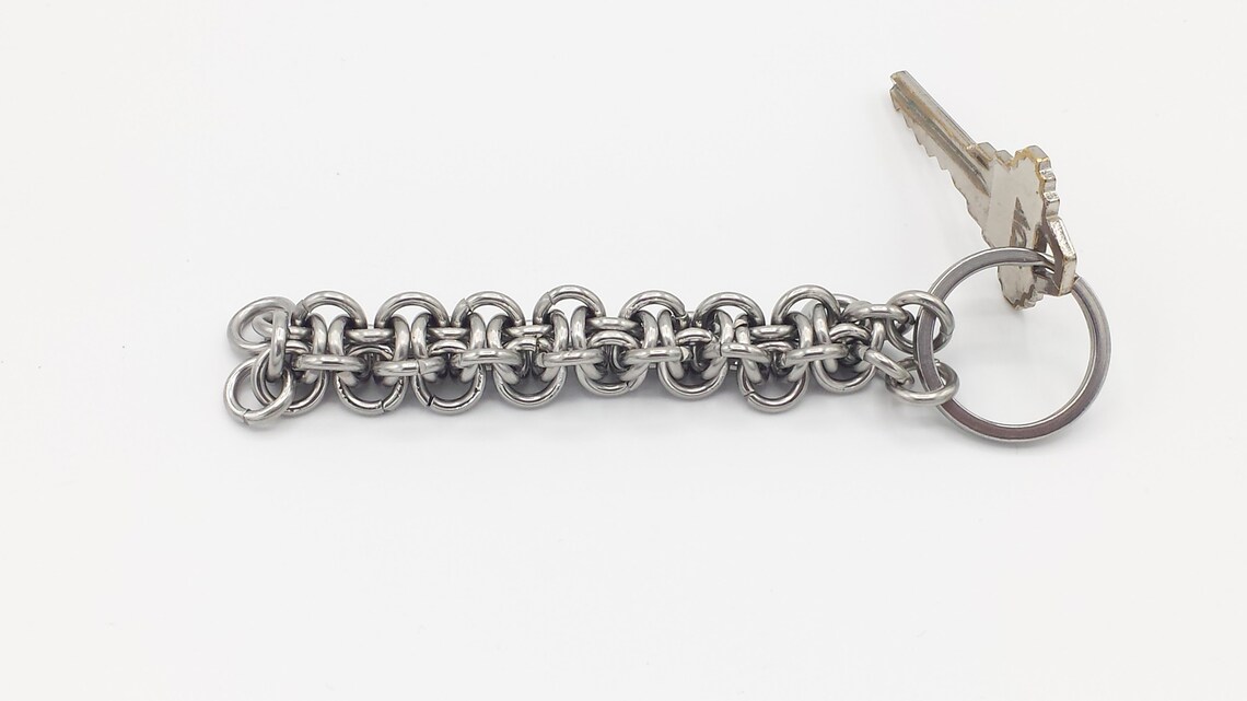 Chainmail Keychain: Stainless Steel Hoodoo Weave | Etsy