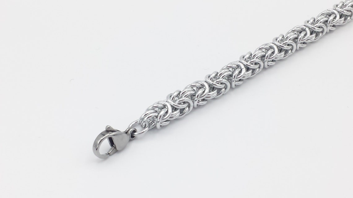 Chainmail Bracelet Silver Byzantine Weave | Etsy