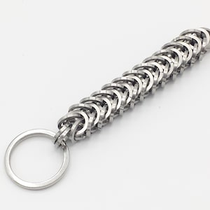 Chainmail Keychain: Stainless Steel Box Weave - Square Rings - Etsy