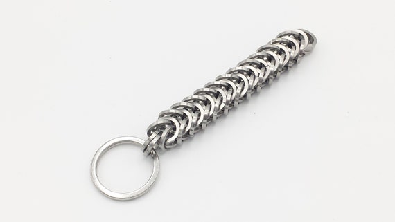 Chainmail Keychain: Stainless Steel Box Weave Square Rings - Etsy