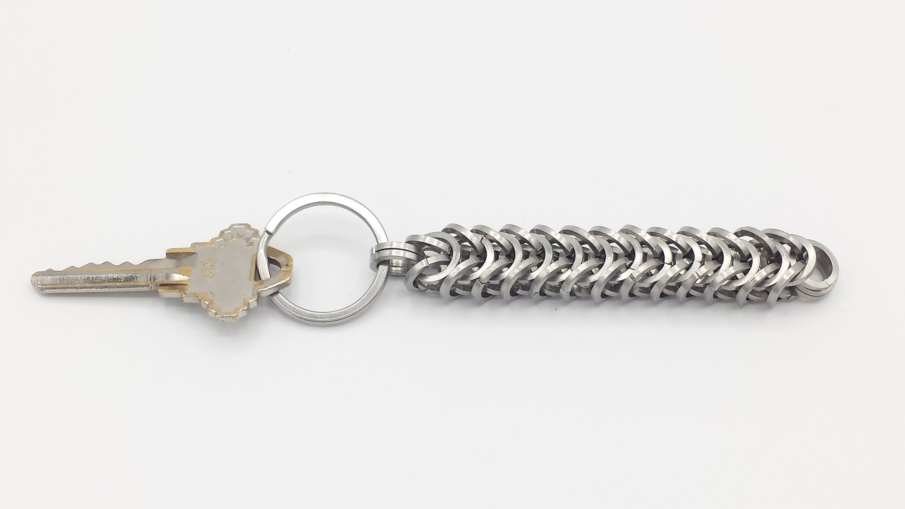 Chainmail Keychain: Stainless Steel Box Weave - Square Rings - Etsy