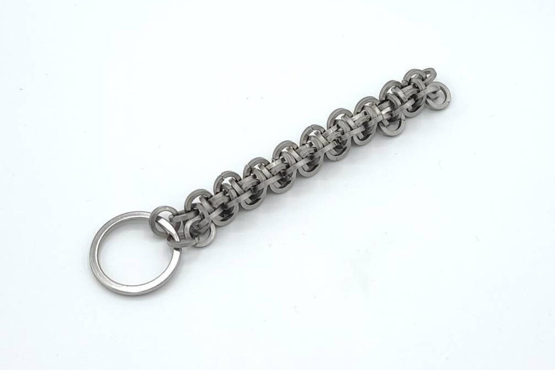 Chainmail Keychain: Stainless Steel Hoodoo Weave - Sq Rings - Etsy