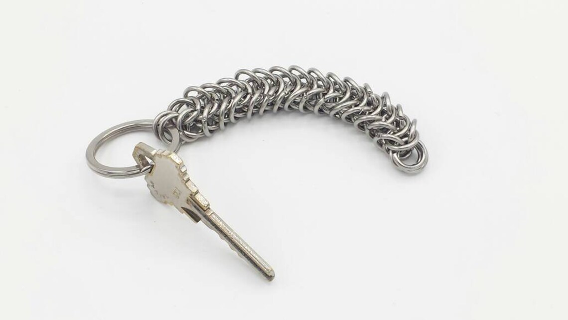 Chainmail Keychain: Stainless Steel Box Weave - Etsy
