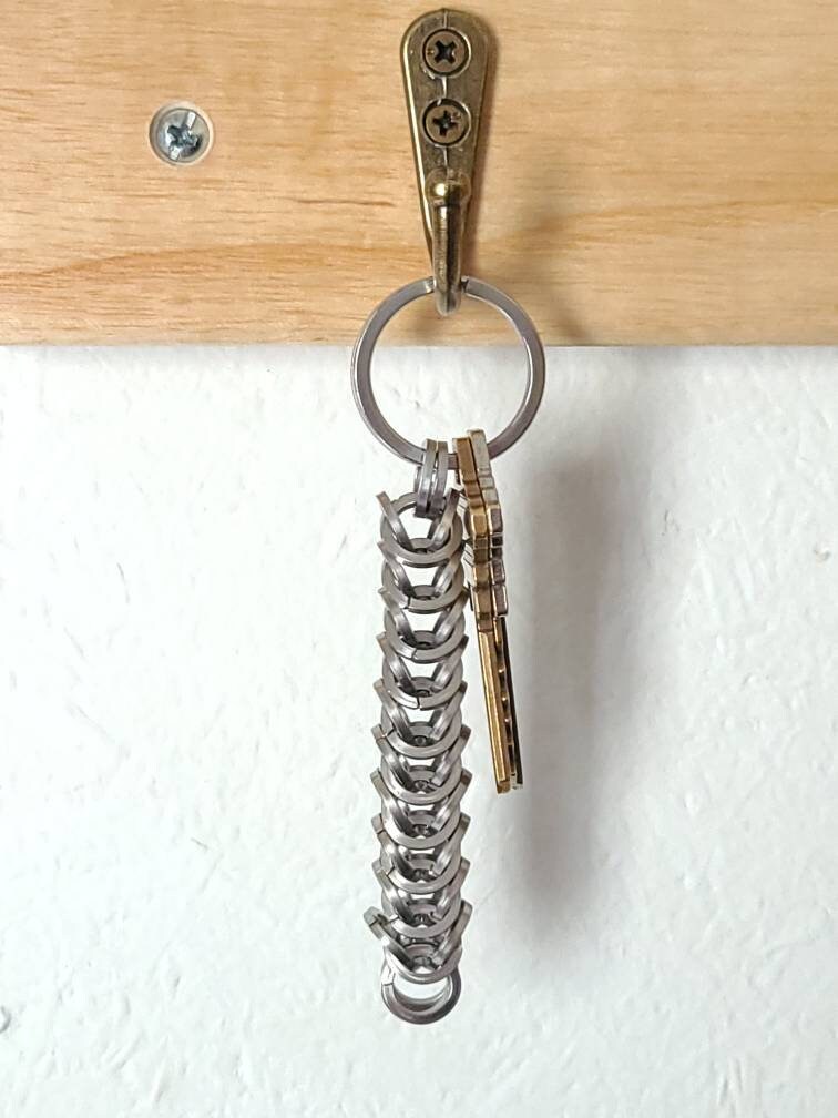 Chainmail Keychain: Stainless Steel Box Weave - Square Rings - Etsy