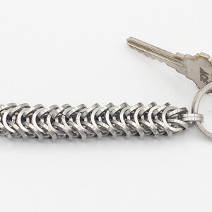Chainmail Keychain: Stainless Steel Box Weave - Square Rings - Etsy