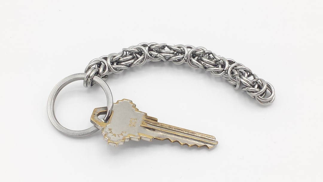 Chainmail Keychain: Stainless Steel Byzantine Weave - Etsy