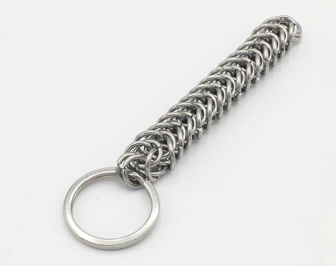 Chainmail Keychain: Stainless Steel Box Weave - Etsy