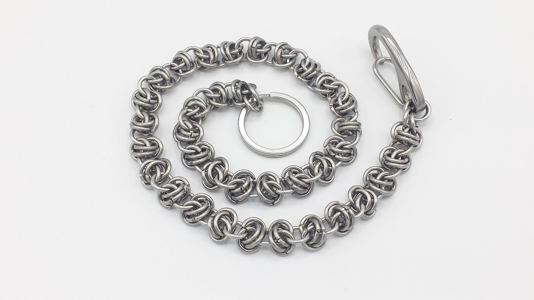 Stainless Steel Chainmail Wallet Chain Barrel Weave - Etsy