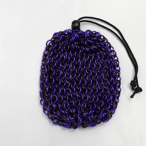 Black and Purple Chainmail Dice Bag - Large - Etsy
