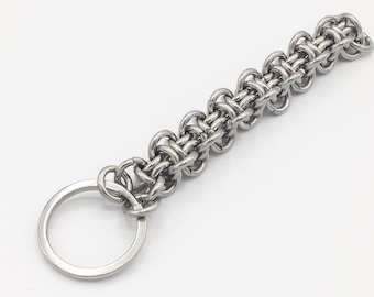 Chainmail Keychain: Stainless Steel Box Weave - Etsy