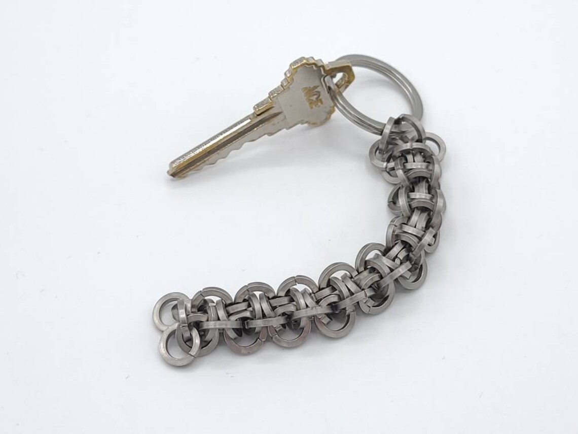 Chainmail Keychain: Stainless Steel Hoodoo Weave Sq Rings - Etsy