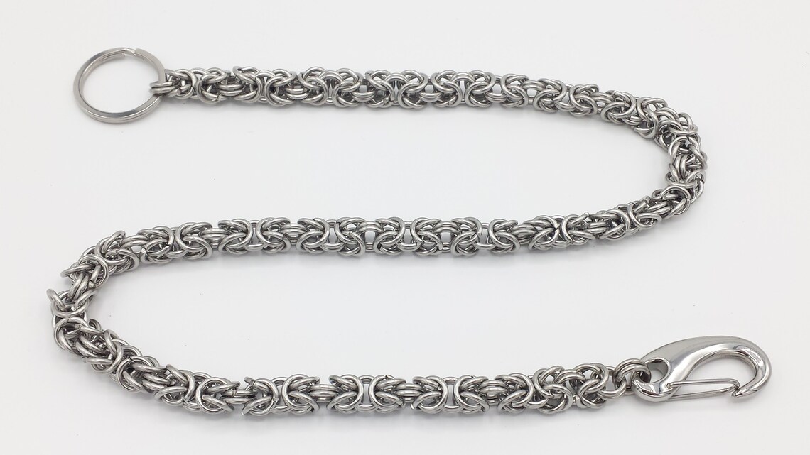 Stainless Steel Byzantine Weave Chainmail Wallet Chain - Etsy