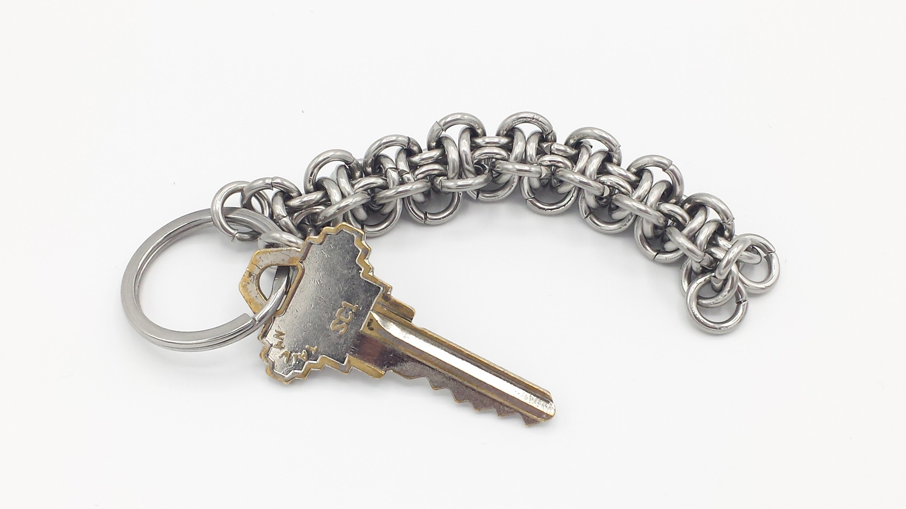 Chainmail Keychain: Stainless Steel Hoodoo Weave | Etsy