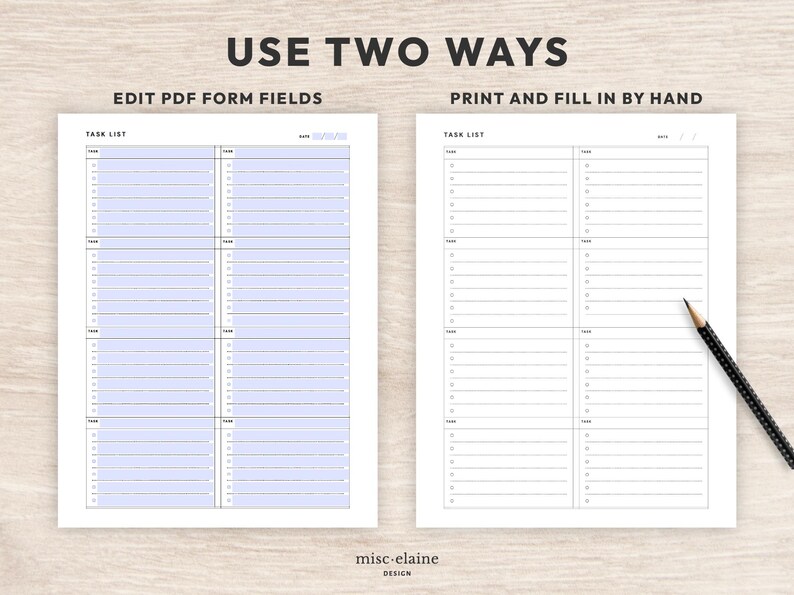 Minimal Task List Printable | Task Planner | Master to Do List ...