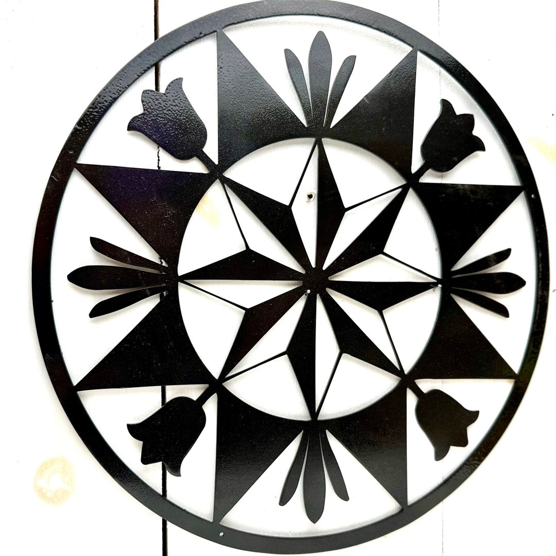 Pennsylvania Dutch Tulip Hex Sign 12 Inch Barn Art Folklore Barn
