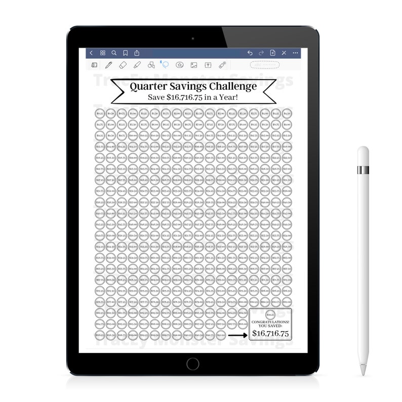 Quarter Savings Challenge | Quarter Challenge | Yearly Savings ...