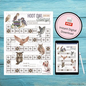 Hoot Owl Savings Challenge Board Game | Owls | Instant Digital Download ...