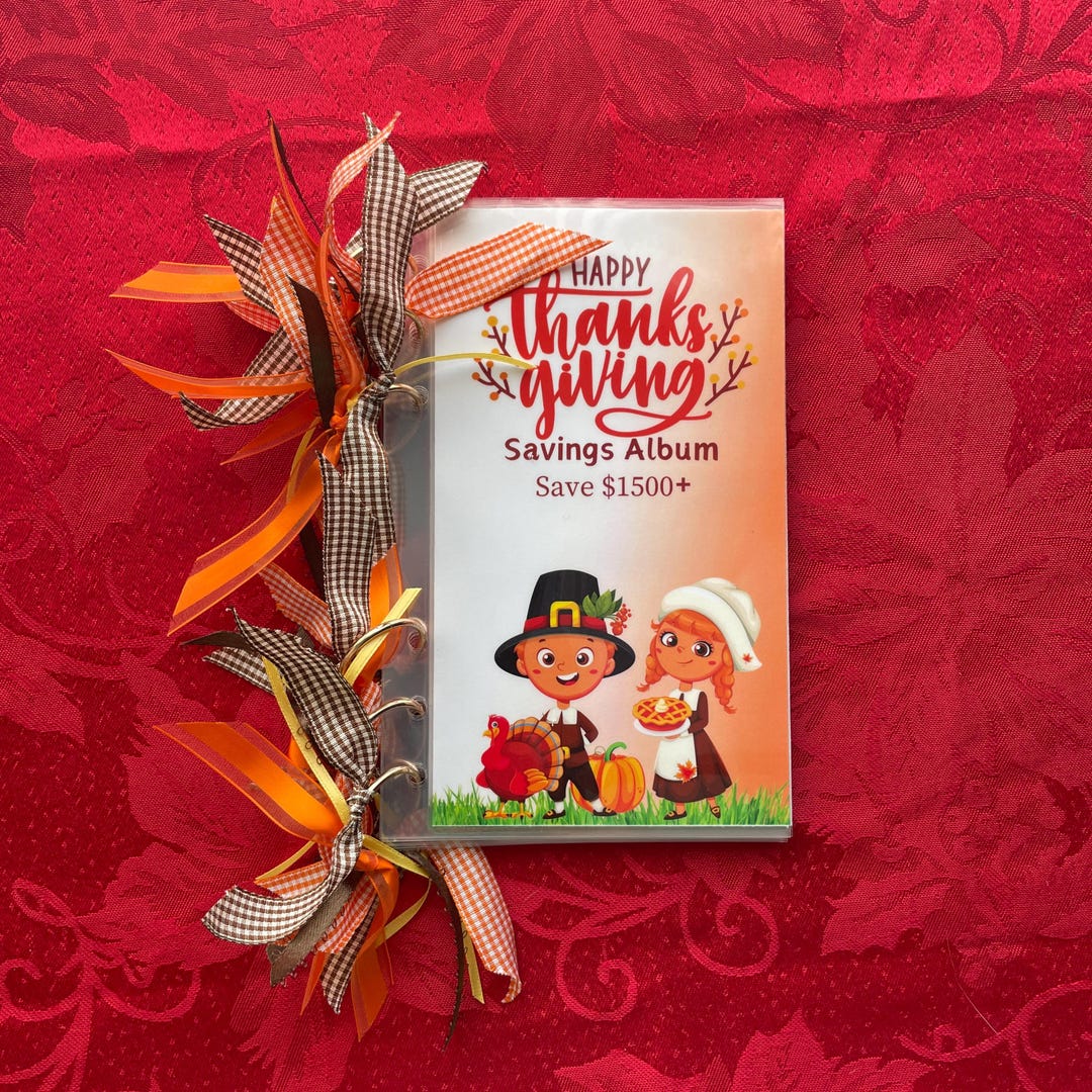 Happy Thanksgiving Savings Challenge Tracker Album Booklet Binder ...