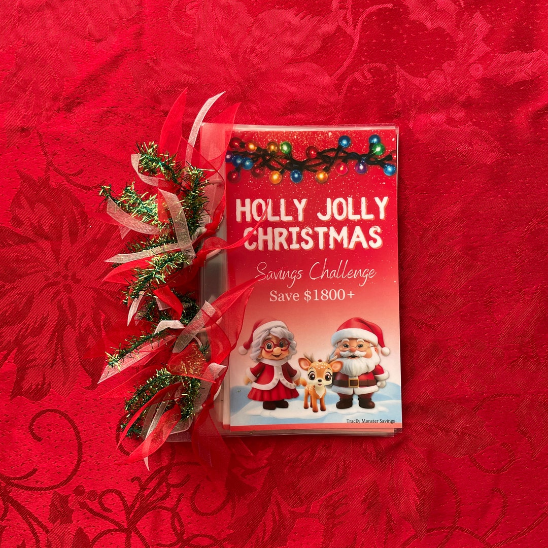 Holly Jolly Christmas Savings Challenge Tracker Album Booklet Binder ...