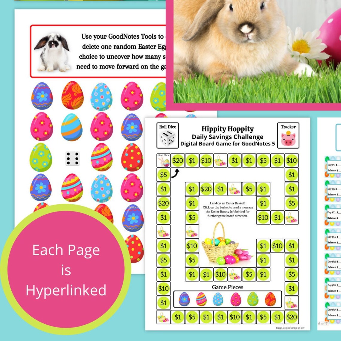 Hippity Hoppity Daily Savings Challenge Digital Board Game for - Etsy