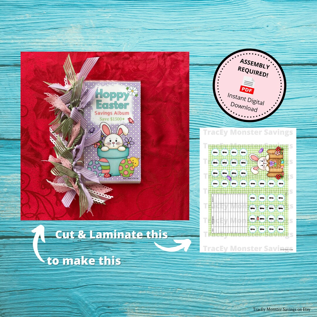 Hoppy Easter Savings Challenge Tracker Booklet Binder Album PDF Instant ...