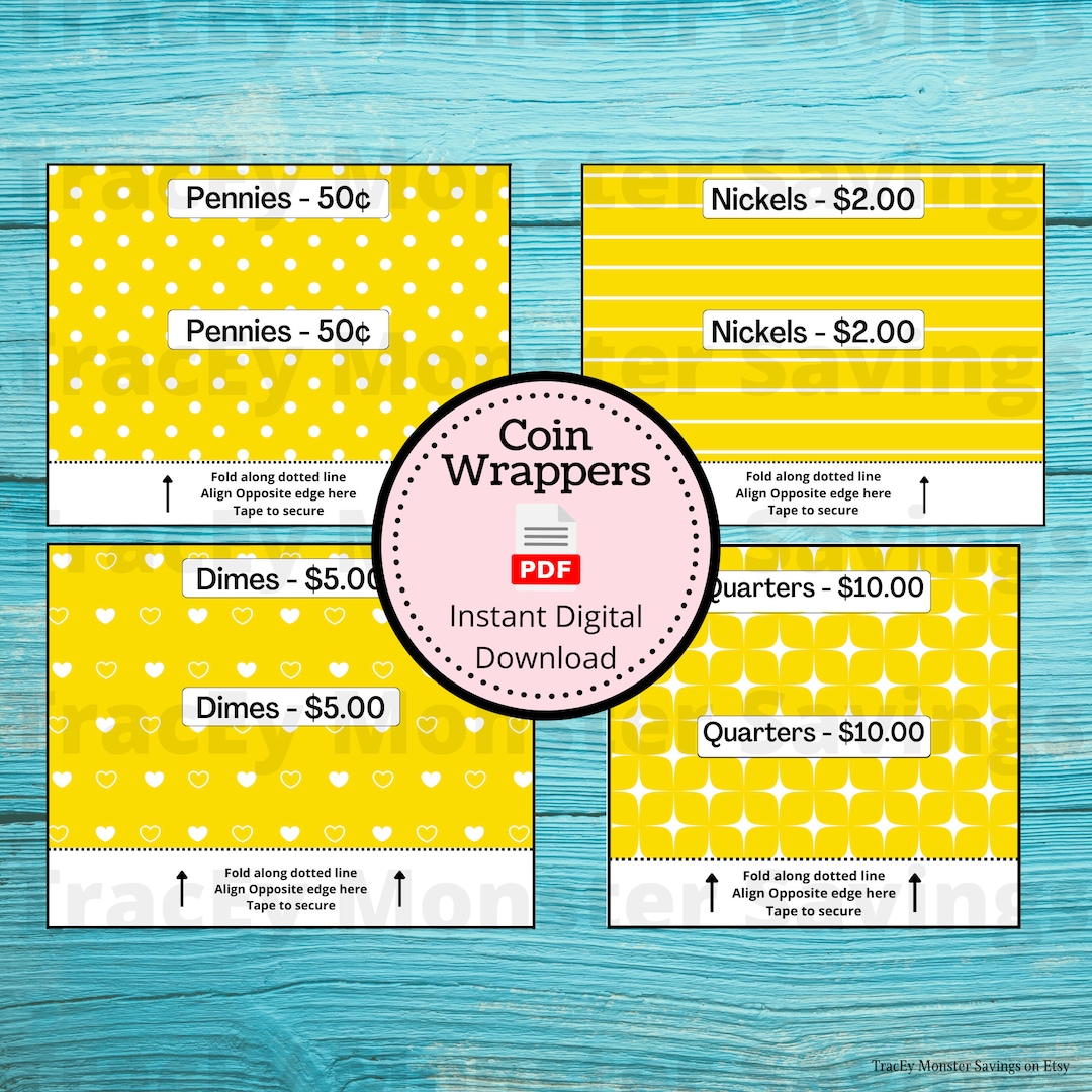 Coin Roll Wrappers for US Currency - Yellow | Assembly Required ...