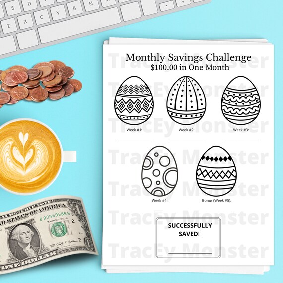 Easter Themed Money Savings Challenge & Tracker Savings | Etsy