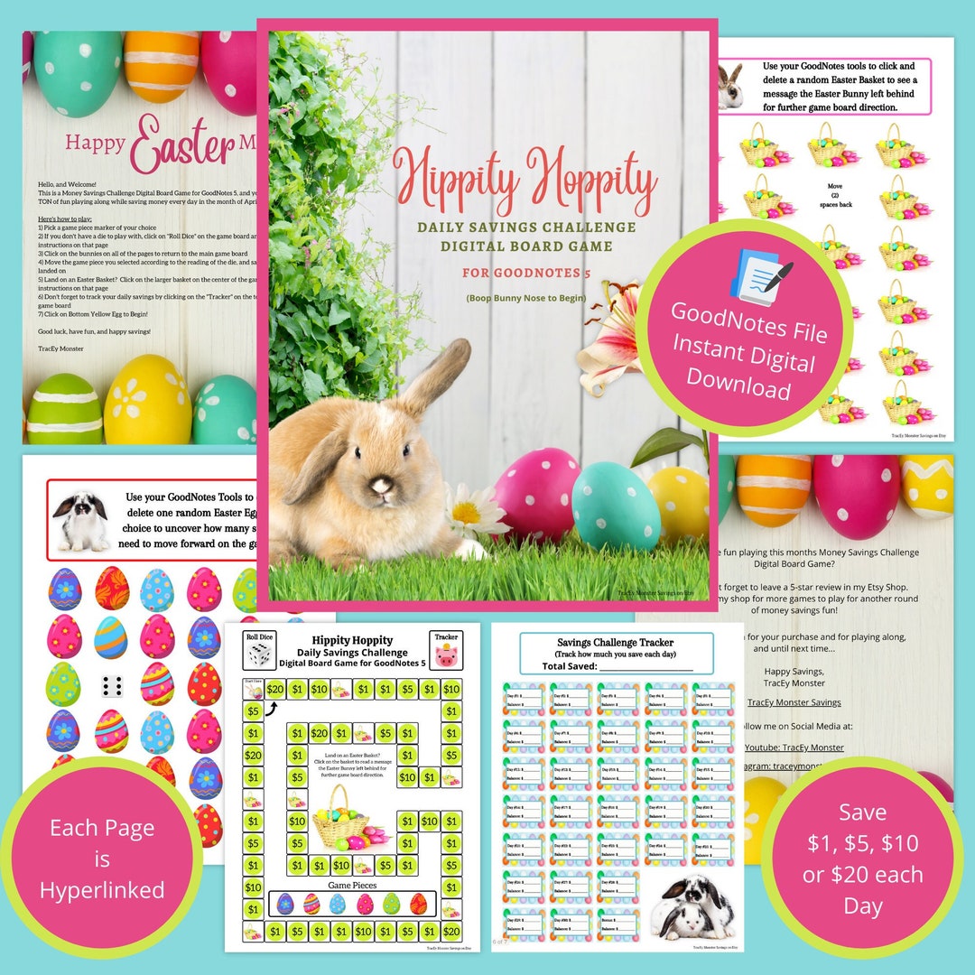 Hippity Hoppity Daily Savings Challenge Digital Board Game for ...