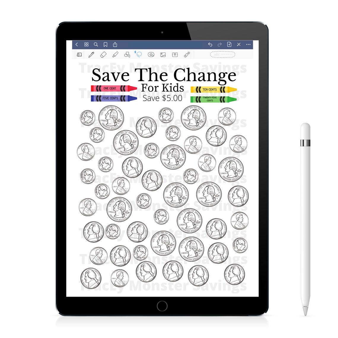 Save the Change for Kids Money Savings Challenge Tracker | Savings ...