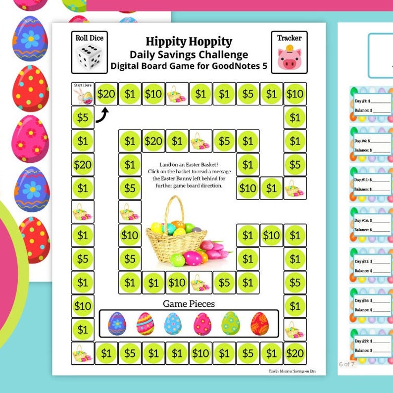 Hippity Hoppity Daily Savings Challenge Digital Board Game for | Etsy