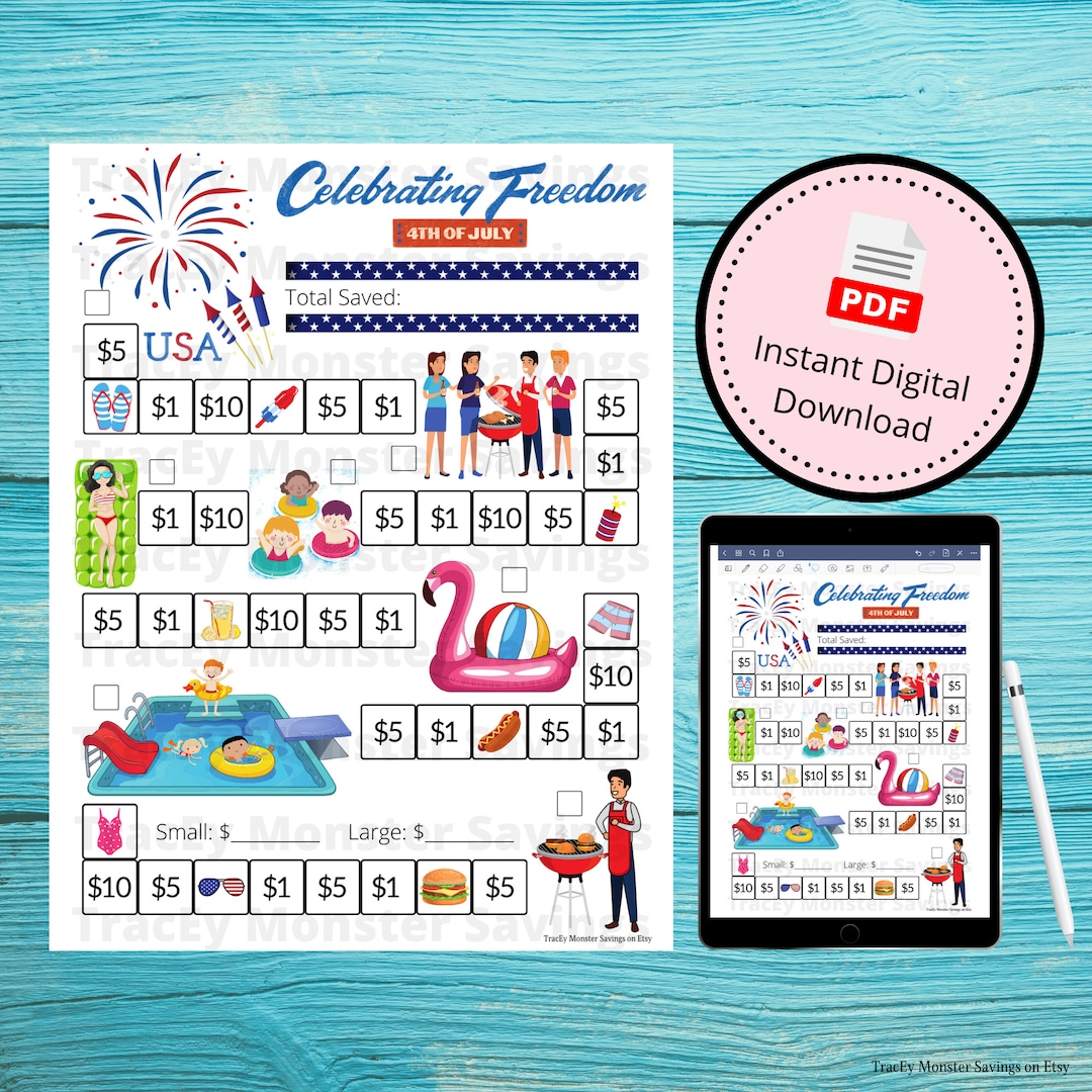 Celebrating Freedom 4th of July Savings Challenge Board Game ...