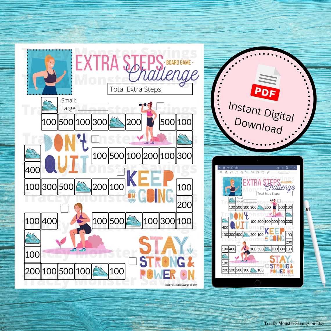 Extra Steps Challenge Board Game Walk Walking Jog Run - Etsy