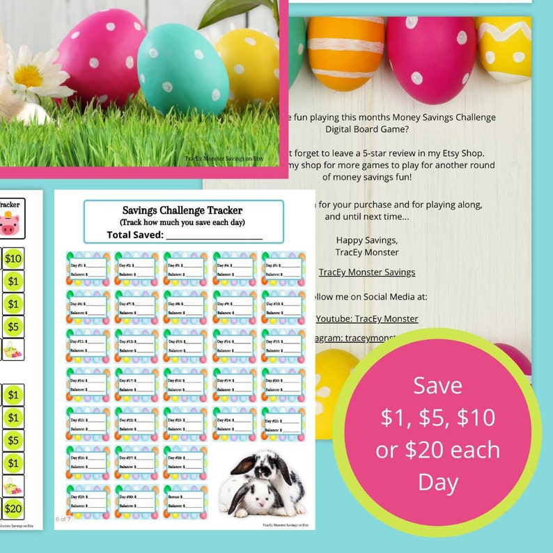 Hippity Hoppity Daily Savings Challenge Digital Board Game for - Etsy