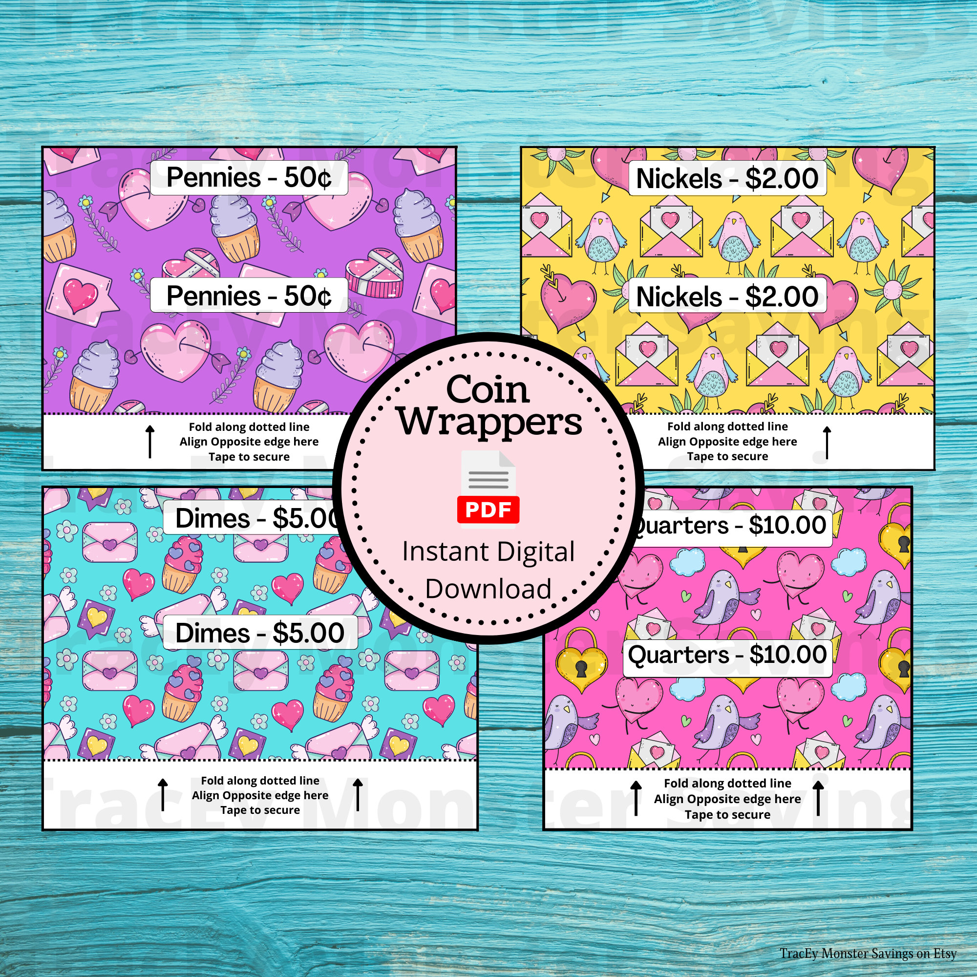 Coin Roll Wrappers for US Currency - Valentines | Assembly Required ...