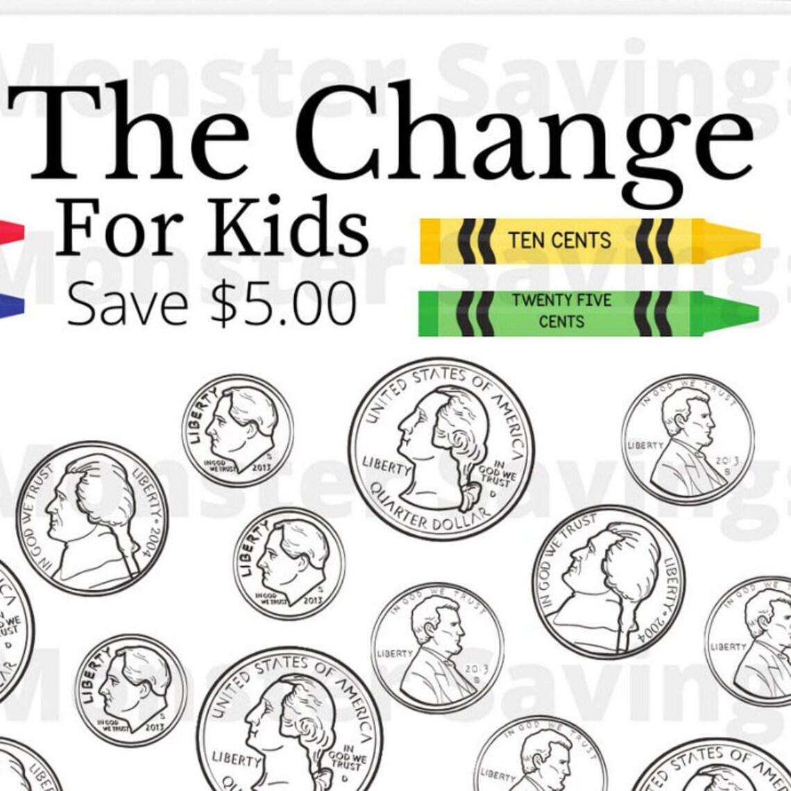 Save the Change for Kids Money Savings Challenge Tracker | Savings ...