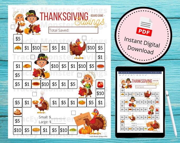 Thanksgiving Savings Mini Tracker for Cash Budgeting Fits - Etsy