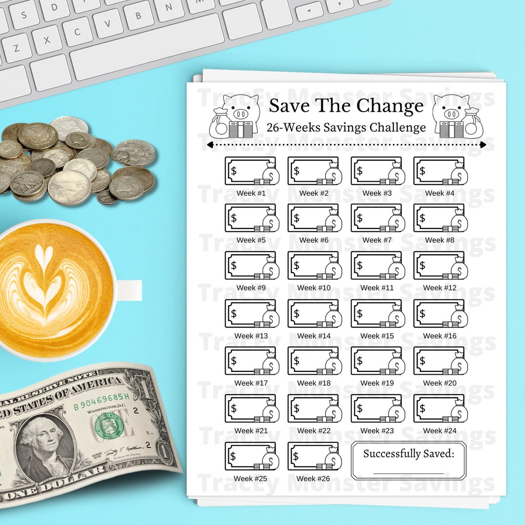 Save the Change 26 Weeks Savings Challenge & Tracker - Etsy