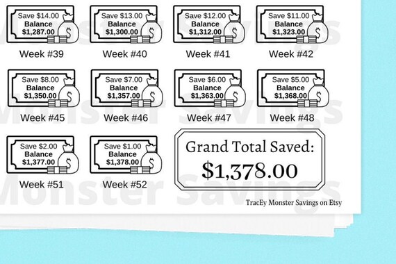 52 Week Challenge Backwards 2024