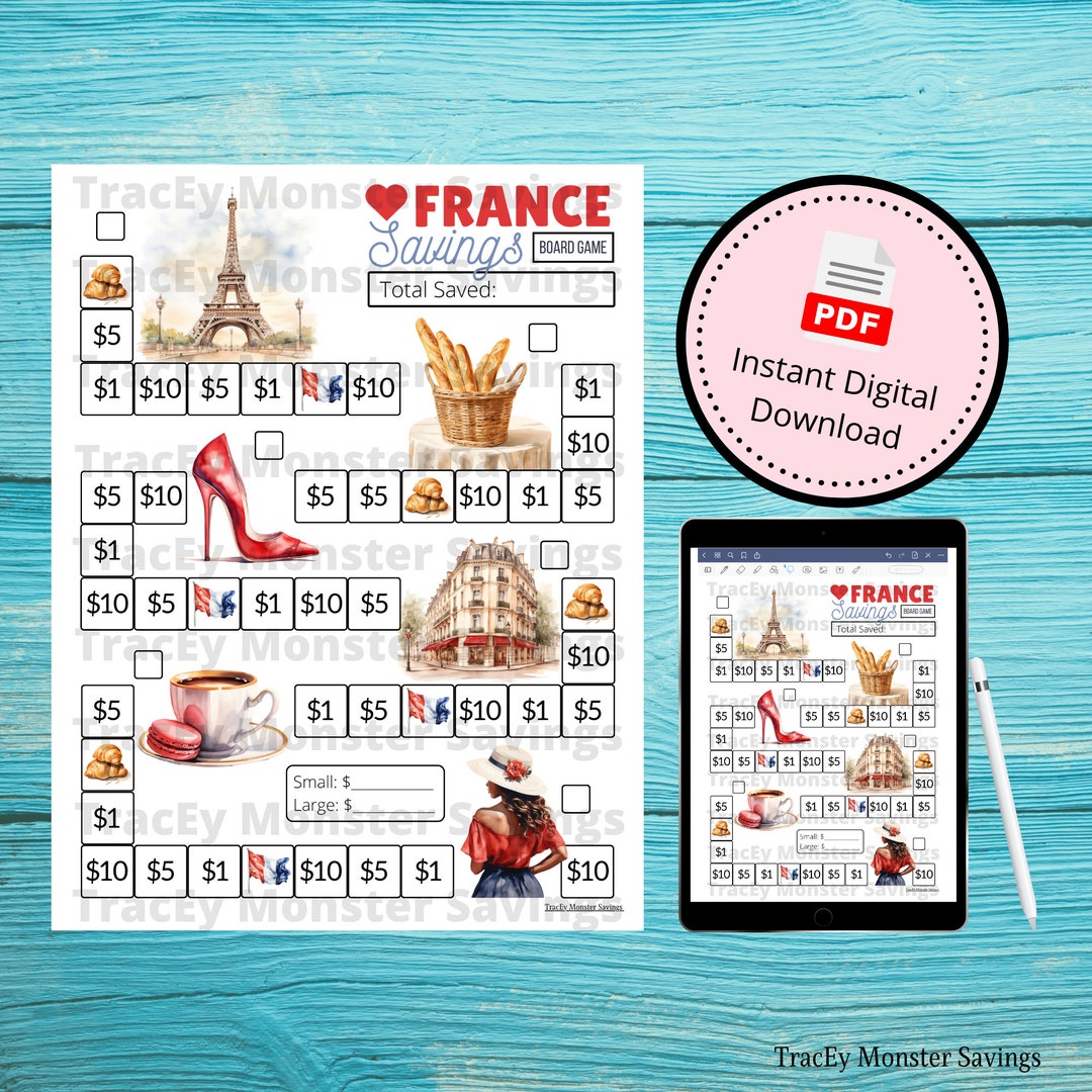 France Savings Board Game Challenge | Paris | Instant Digital Download ...