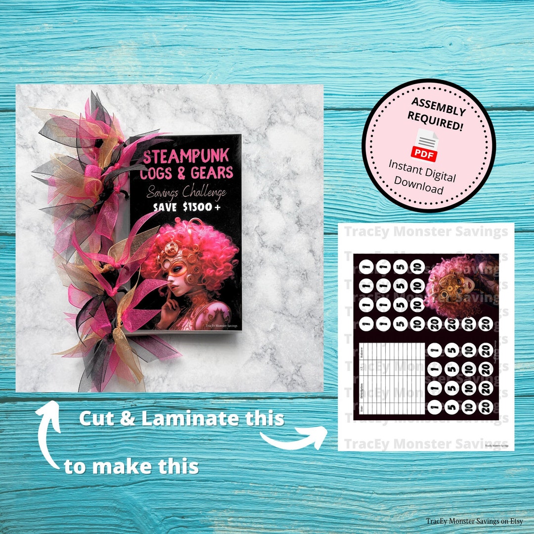 Steampunk Cogs & Gears Savings Challenge Album | Instant Digital ...