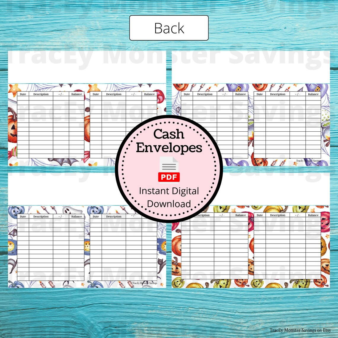 Cash Envelopes With Trackers on Back - Halloween | Assembly Required ...