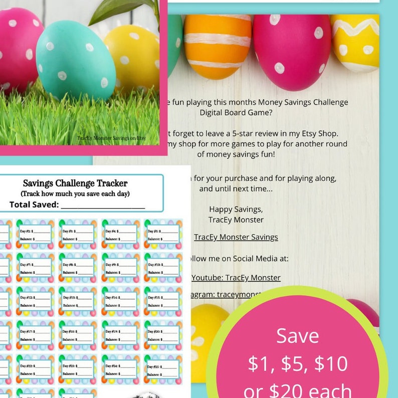 Hippity Hoppity Daily Savings Challenge Digital Board Game for | Etsy